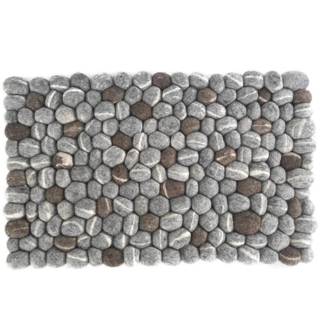 100% Natural Felt Stone Rug, Felt Carpet, Felted Wool Stone,felt Stone ...