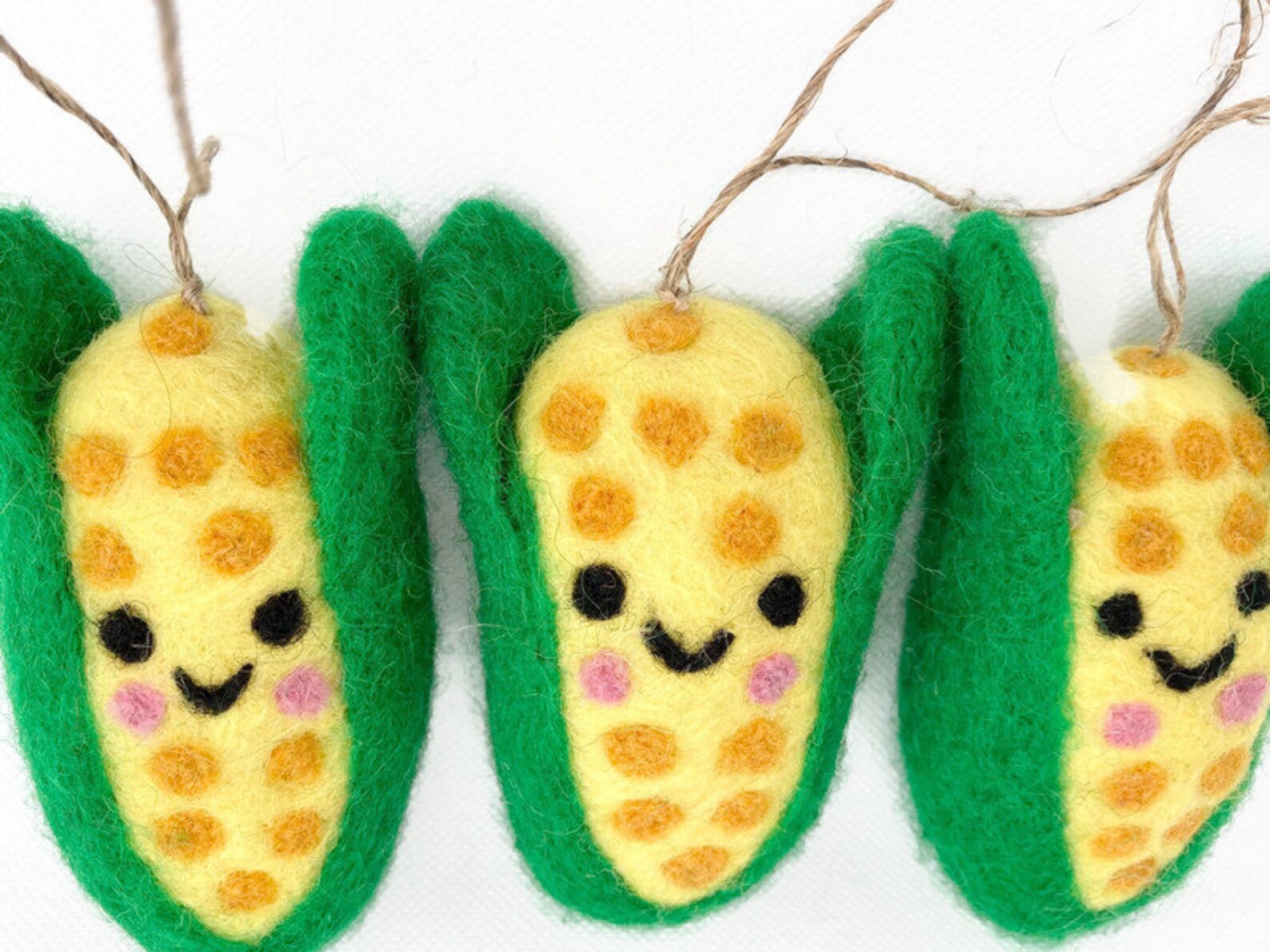 Felted Corn- Wool Felt Corn - DIY Garland - Halloween Decoration ...