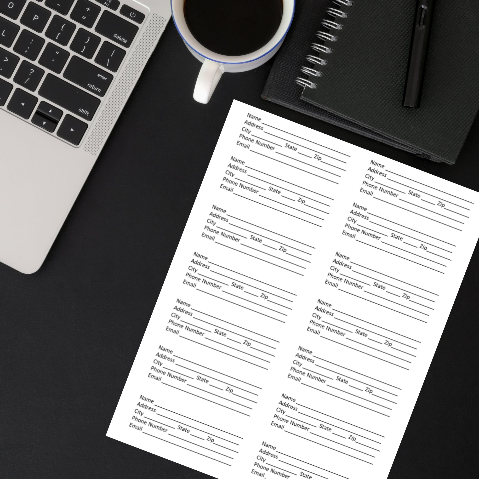 Address Book Template, Plain, Printable, Editable, Digital Download ...