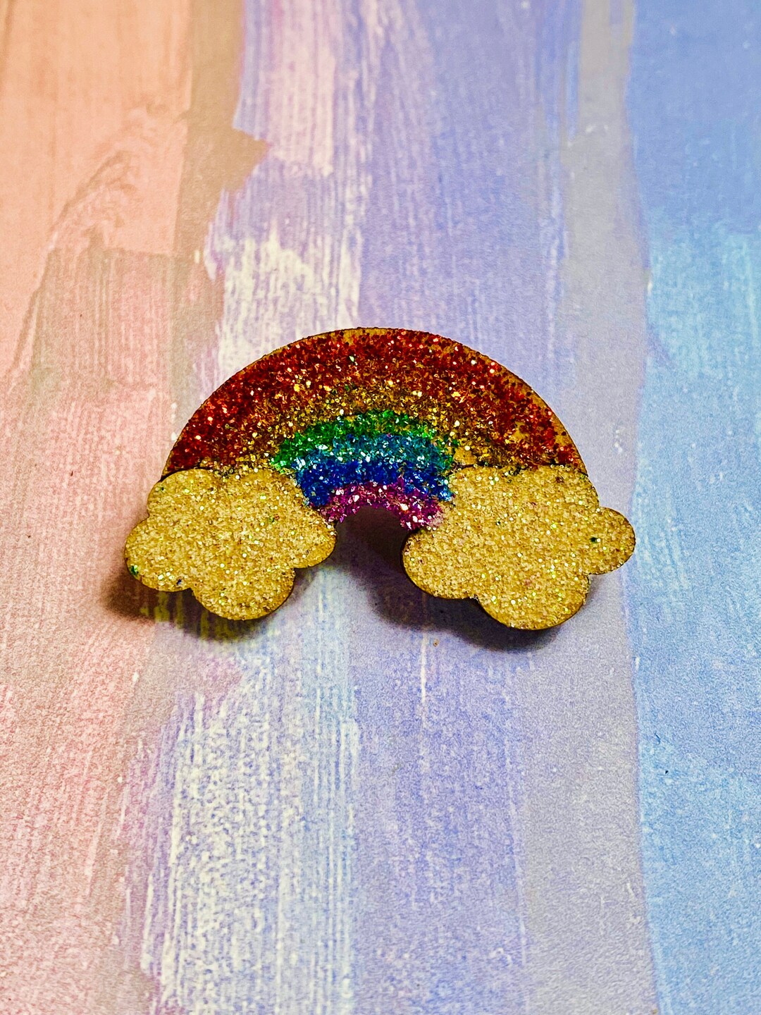 Painted Wooden Rainbow Pin Badges | Rainbow Pride Badge | LGBTQ+ Pride ...