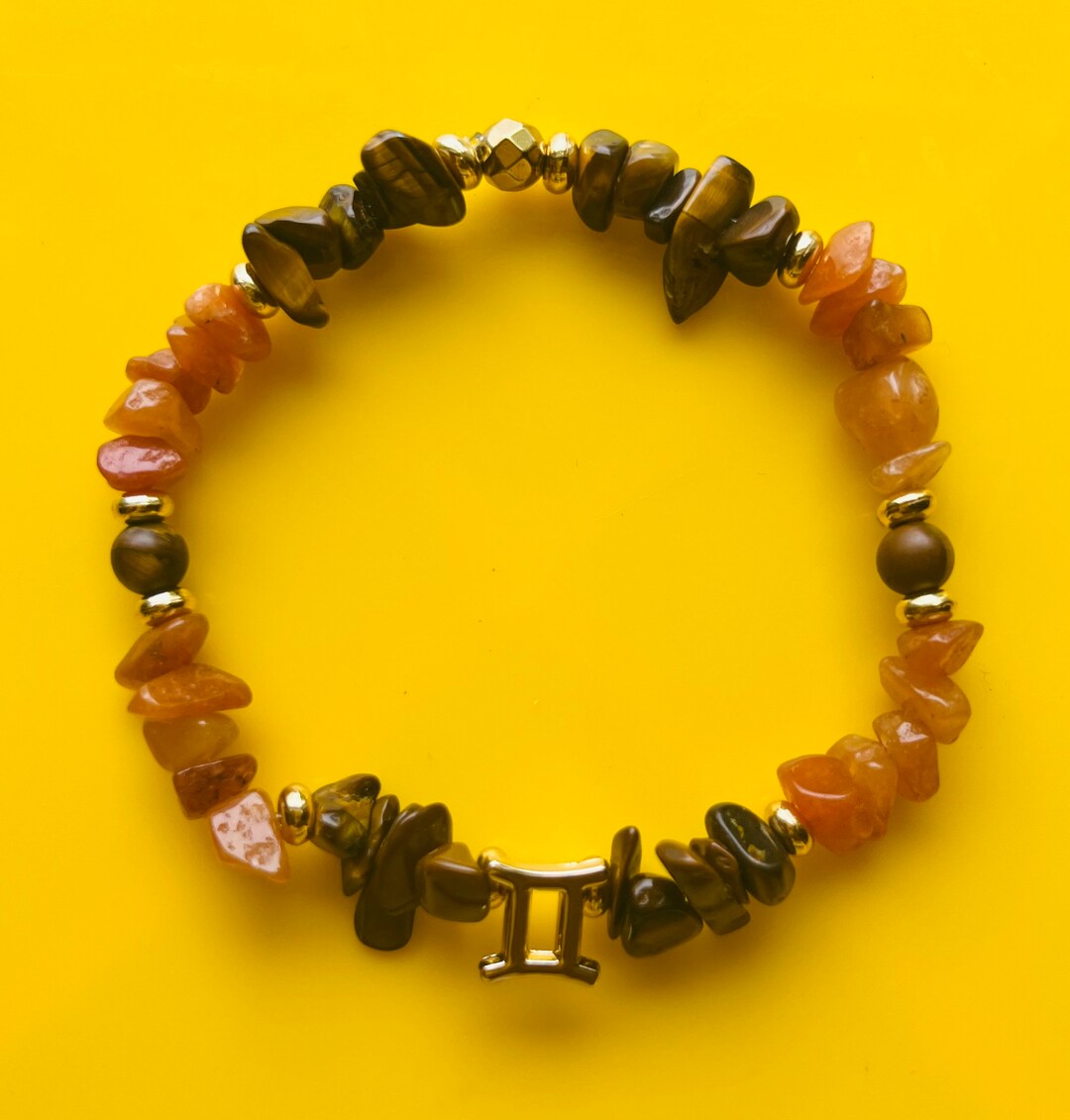 Gemini Zodiac Crystal Chip Bracelet - Etsy