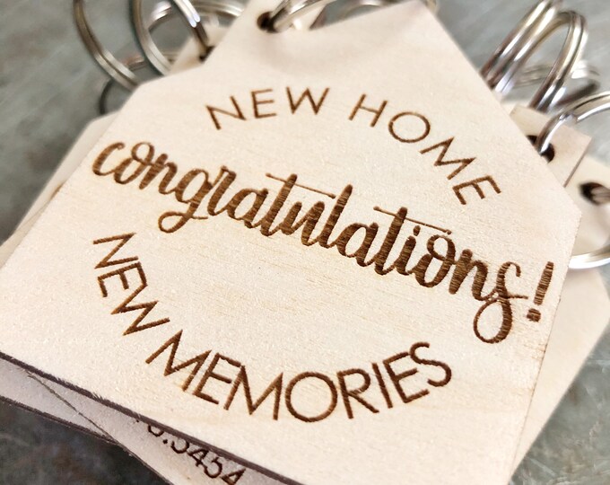 Realtor Closing Keychain | Real Estate House Shaped Keyring | Custom ...