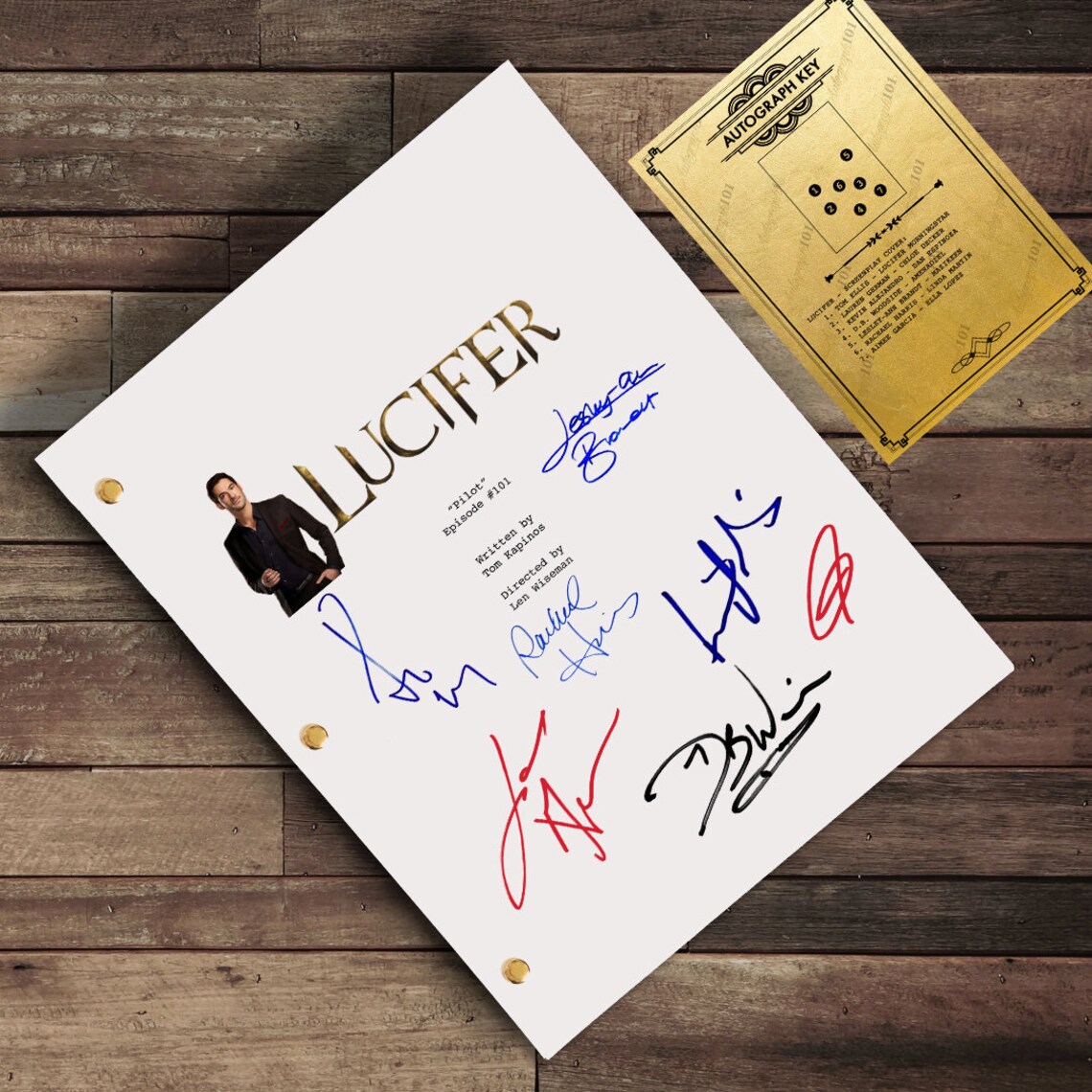 Lucifer TV Script Signed Autograph Card Lucifer Morningstar - Etsy