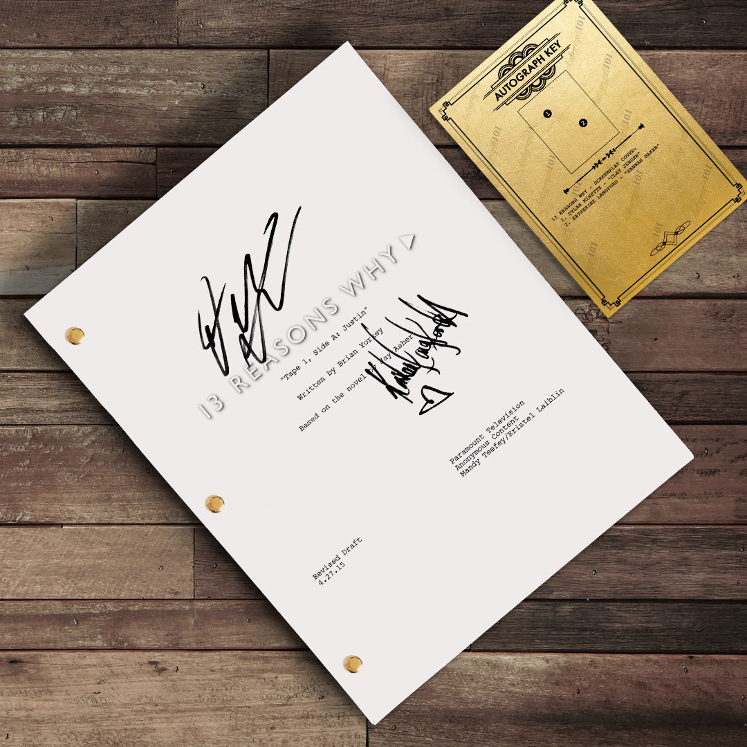 13 Reason Why TV Signed Script Autograph Screenplay Dylan | Etsy