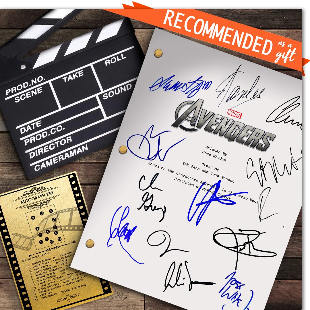 The Avengers Marvel MCU Movie Film Script Sign Autograph - Robert ...