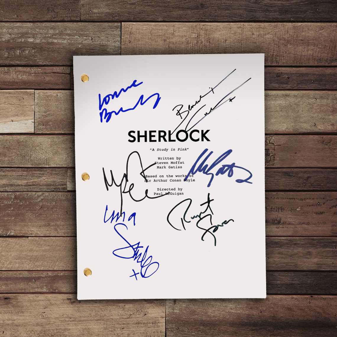 Sherlock TV Show Script Signed Autograph Screenplay Card - Etsy UK