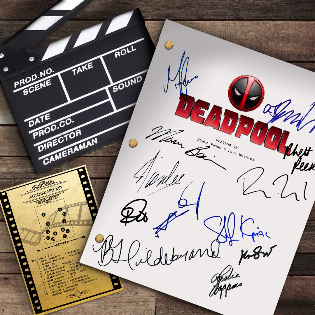Deadpool Film Script Sign Autograph Marvel Comics Ryan - Etsy México