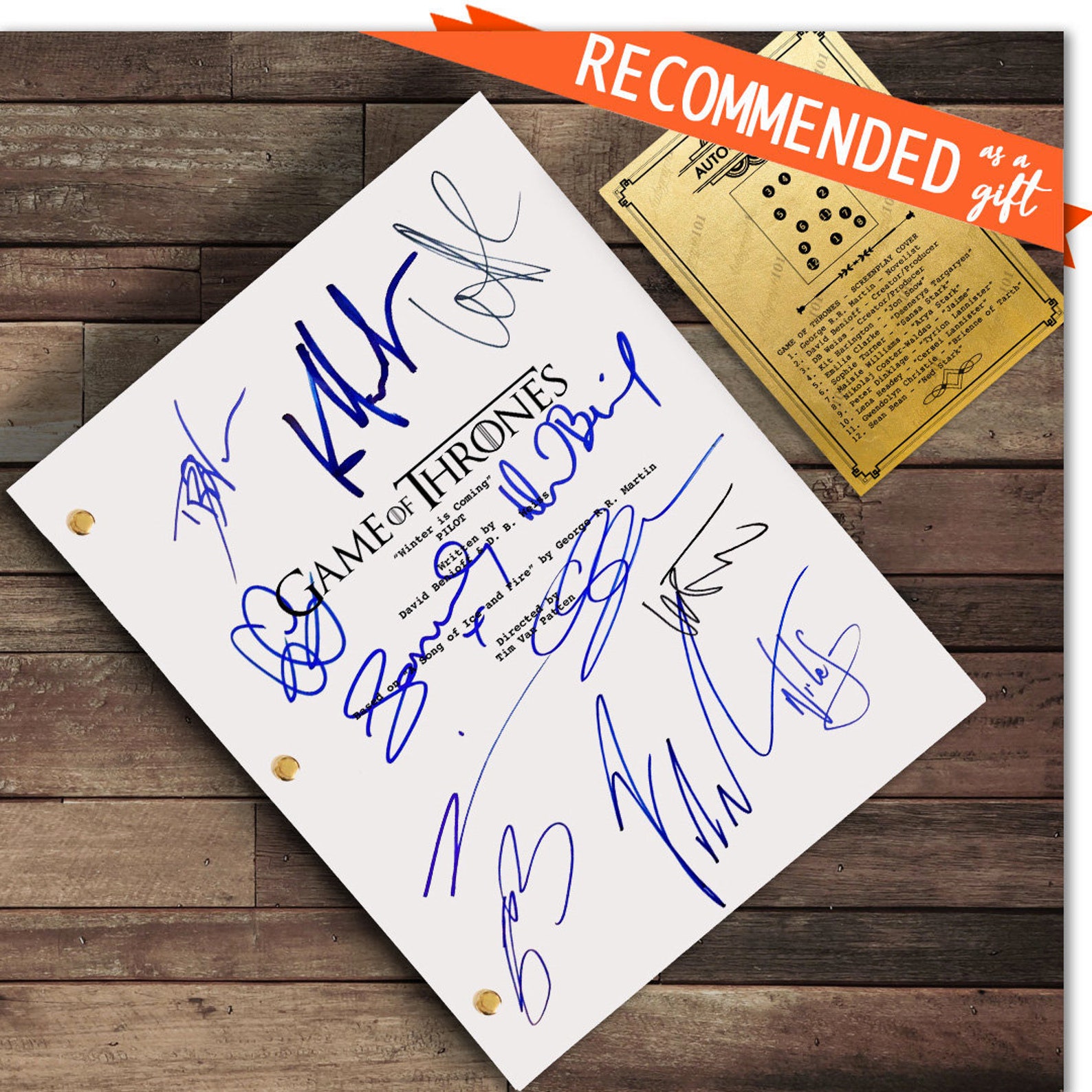 Game of Thrones TV Script Signed Autograph Screenplay Emilia - Etsy