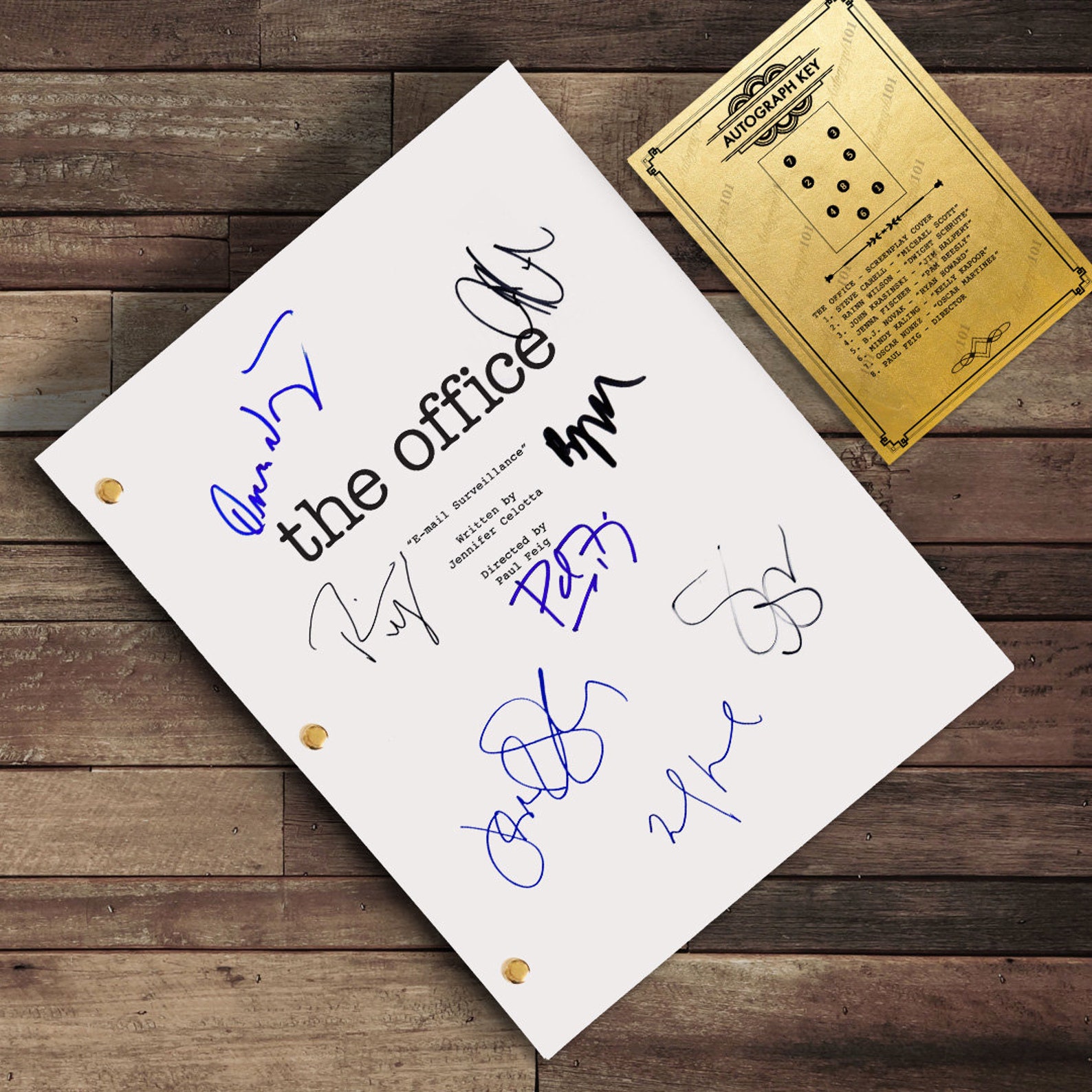 The Office TV Show Script Signed Autograph Screenplay Card - Etsy