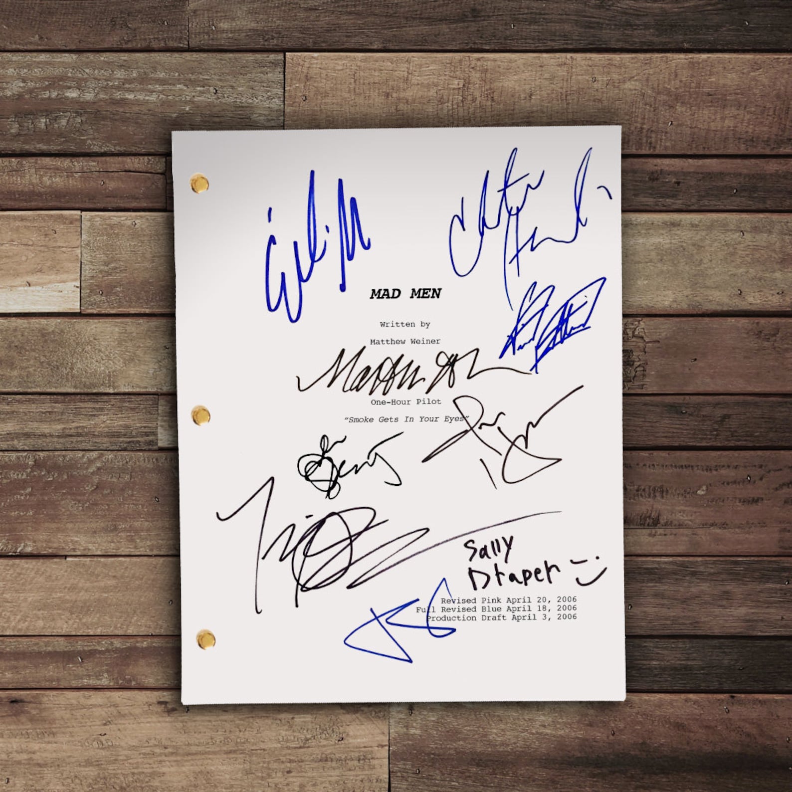 Mad Men TV Show Script Signed Autograph Screenplay Card Don - Etsy