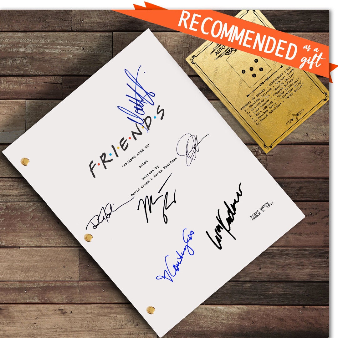 Friends TV Show Script Signed Autograph Screenplay Rachel Green, Ross ...