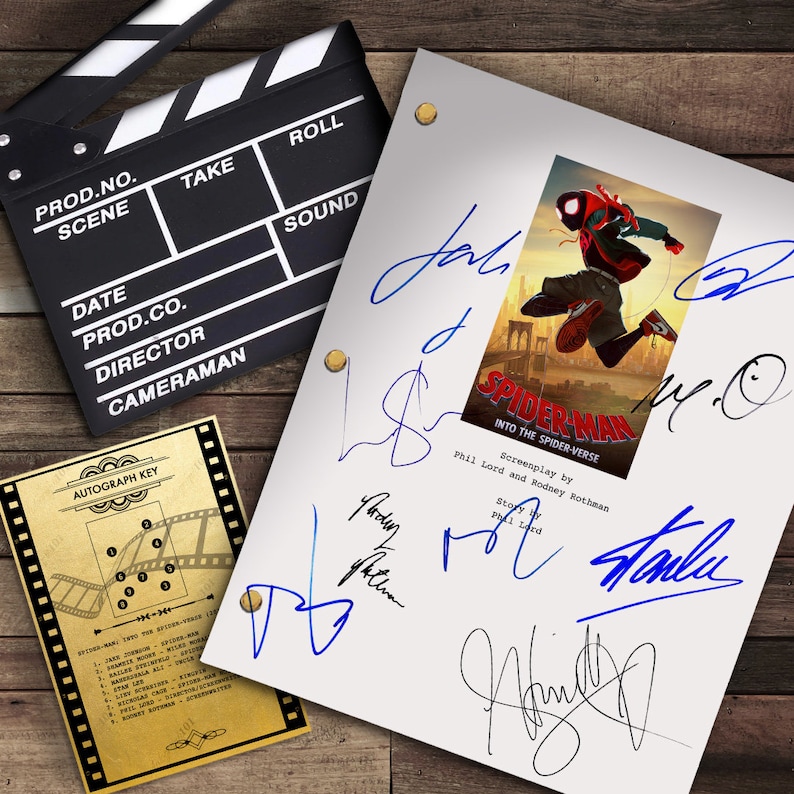 Spider-man Into the Spider-verse Film Script Reproduction Autograph ...