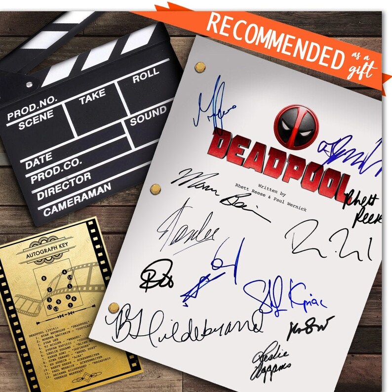 Deadpool Film Script - Signed Cast Autograph TV Series Reprint ...
