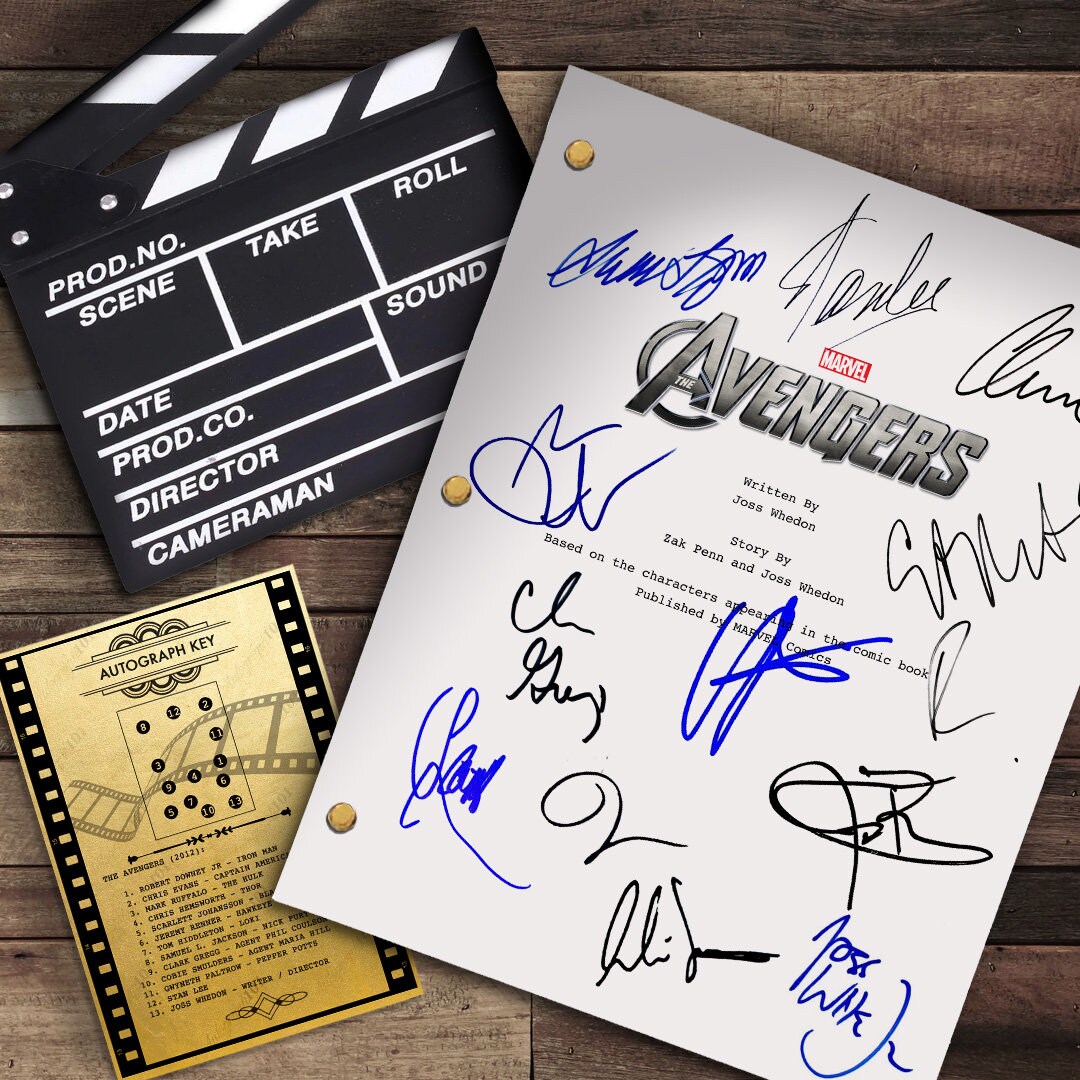 The Avengers Marvel MCU Movie Film Script Sign Autograph - Iron Man ...