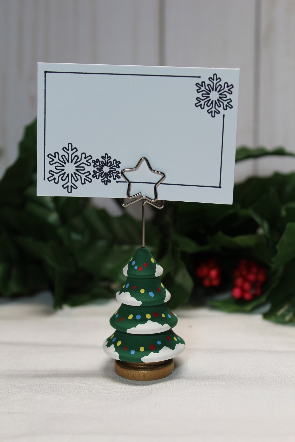 Christmas Tree Place card Holders with Lights 6 piece set | Etsy Christmas Tree Place card Holders with Lights 6 piece set | Etsy