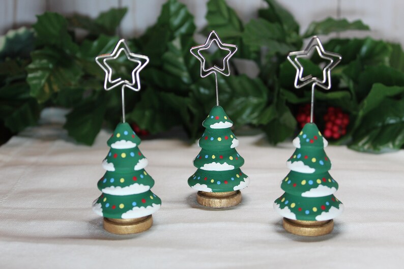 Christmas Tree Place card Holders with Lights 6 piece set | Etsy Christmas Tree Place card Holders with Lights 6 piece set | Etsy