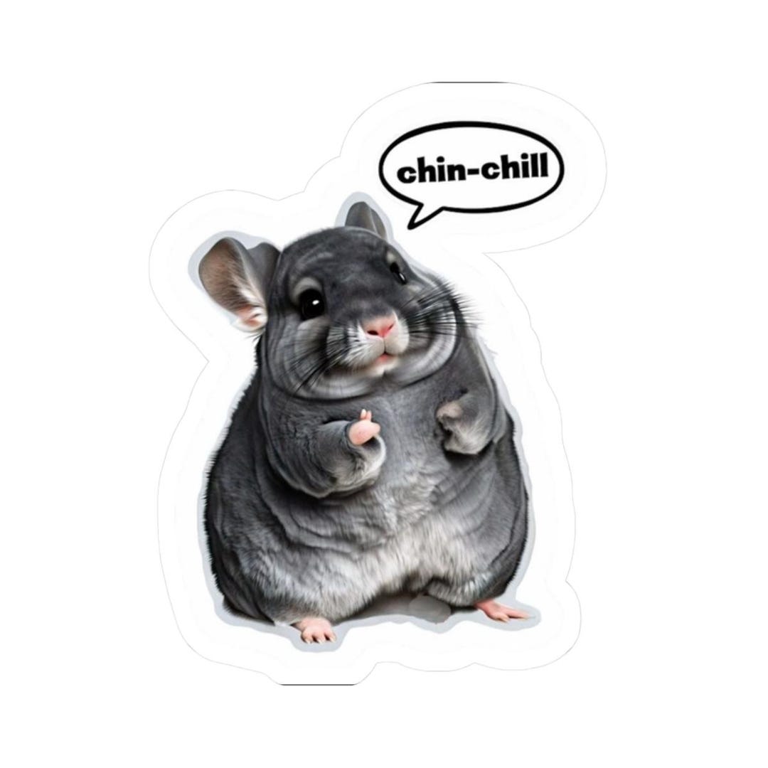 Playful Kiss-cut Stickers - 'chin-chill' Chinchilla Sticker - Etsy