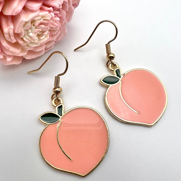 Peach Earrings - Etsy