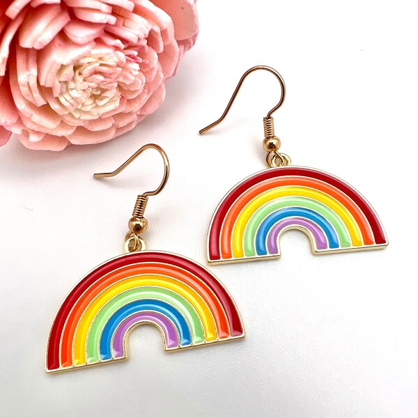Rainbow Earrings - Etsy