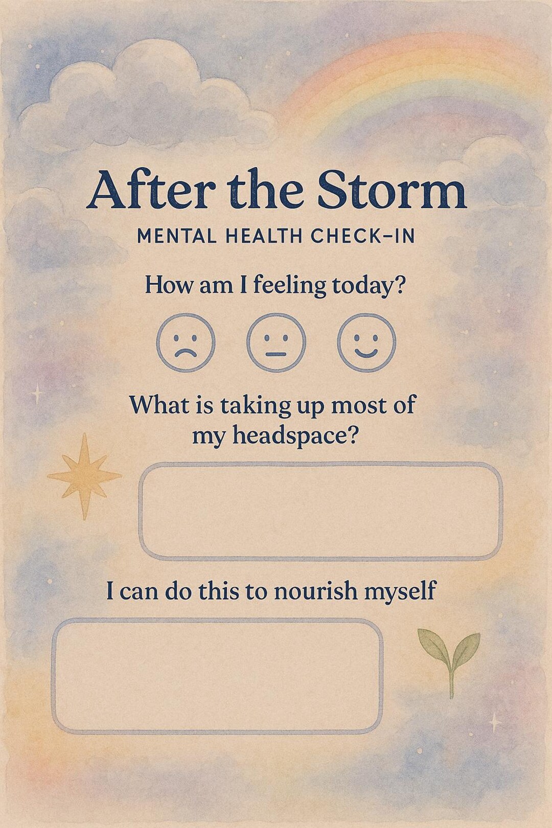 The Storm Cheat Sheet | Emotional Reset Printable | Self-reflection ...