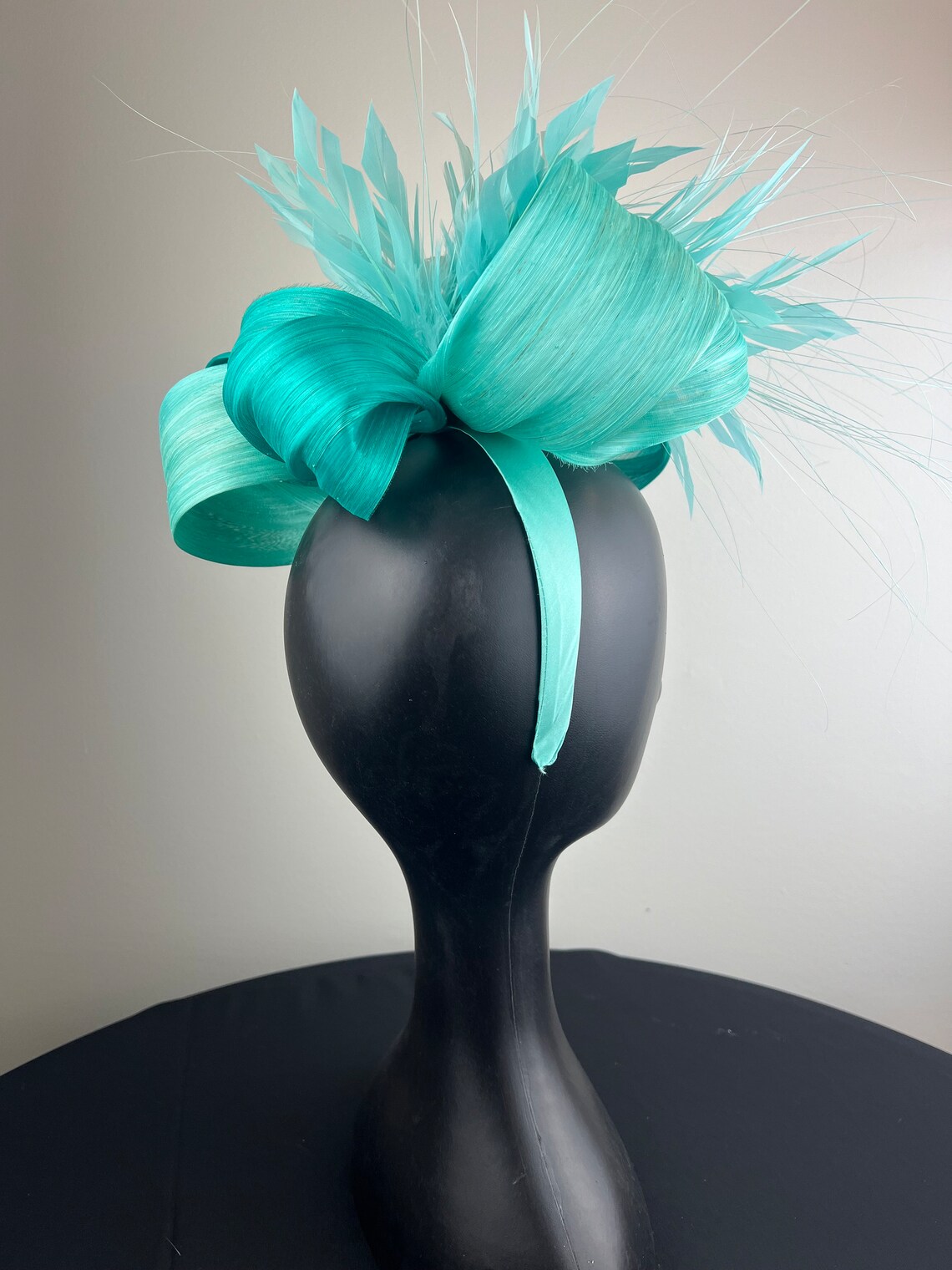 Aqua and Teal Silk Fascinator With Feathers "charity" - Etsy