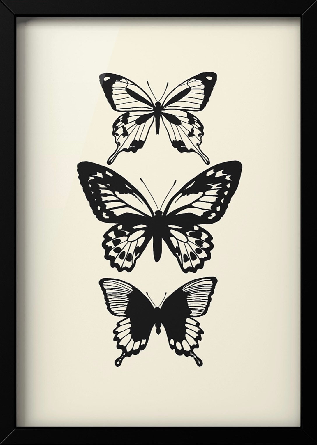 Set of 4 Digital Download Butterfly Botanical Prints, Printable ...