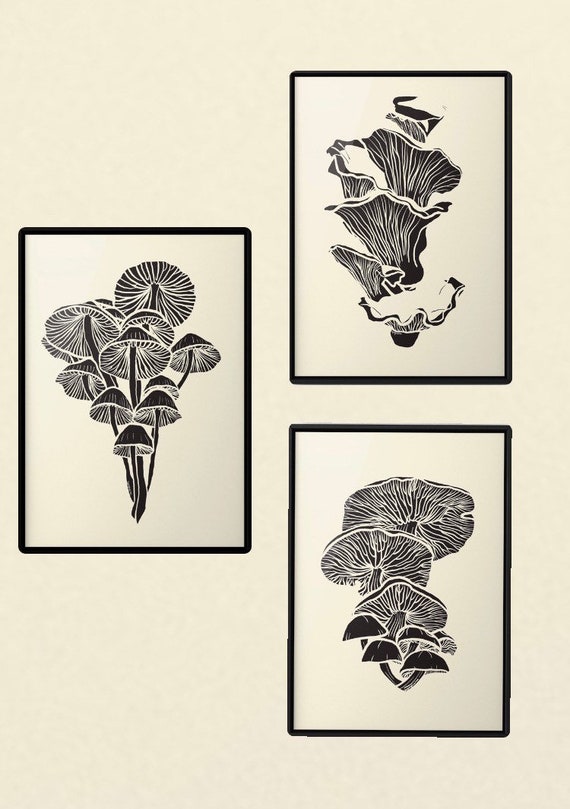 Set of 3 Digital Download Mushroom Prints Mushroom Decor - Etsy