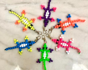 Pony Bead Lizard Keychain - Etsy
