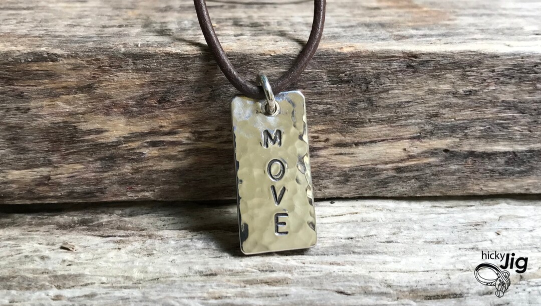 Move Pendant, Sterling Silver, Hand Stamped Pendant, Motivational ...