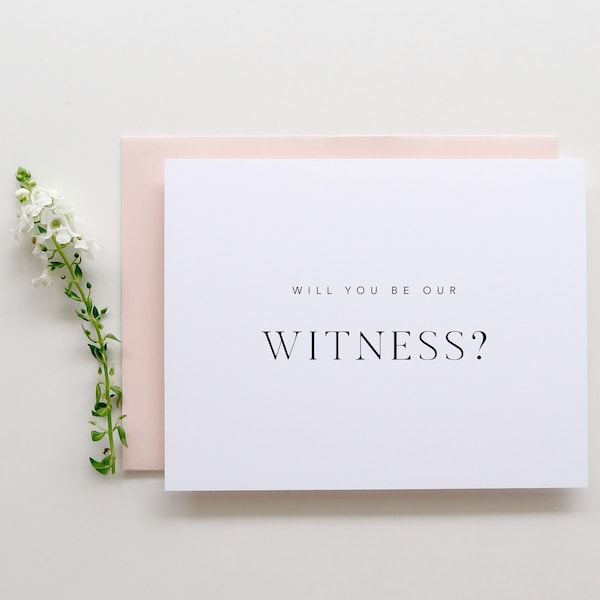 Wedding Witness Card - Etsy