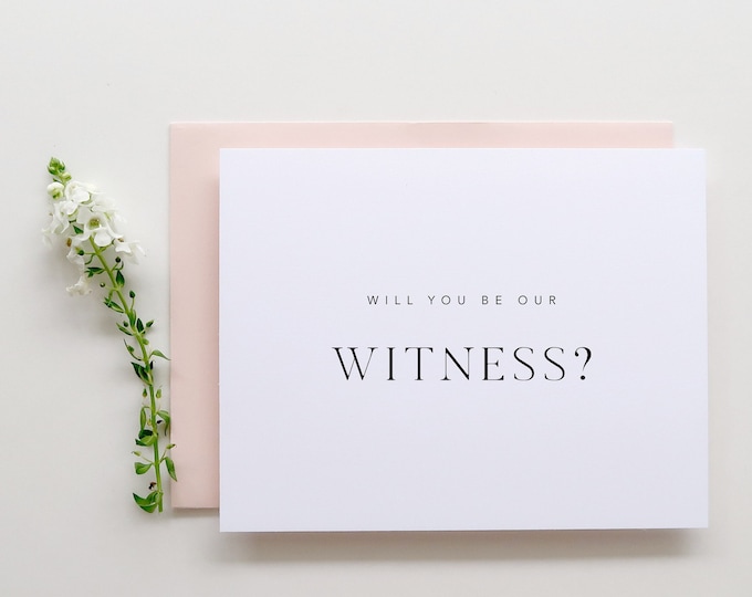 Will You Be Our Witness Card. Witness Wedding Card. Proposal Card ...