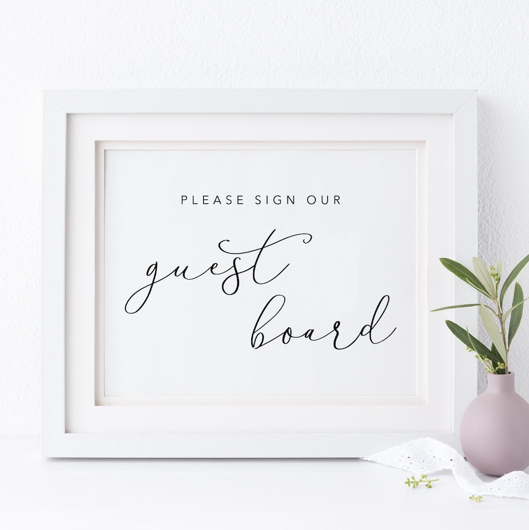 Please Sign Our Guest Board. Wedding Guest Board Sign. Wedding ...