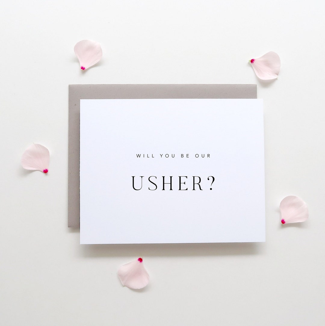 Will You Be Our Usher Card. Usher Proposal Card. Proposal Card. Usher ...