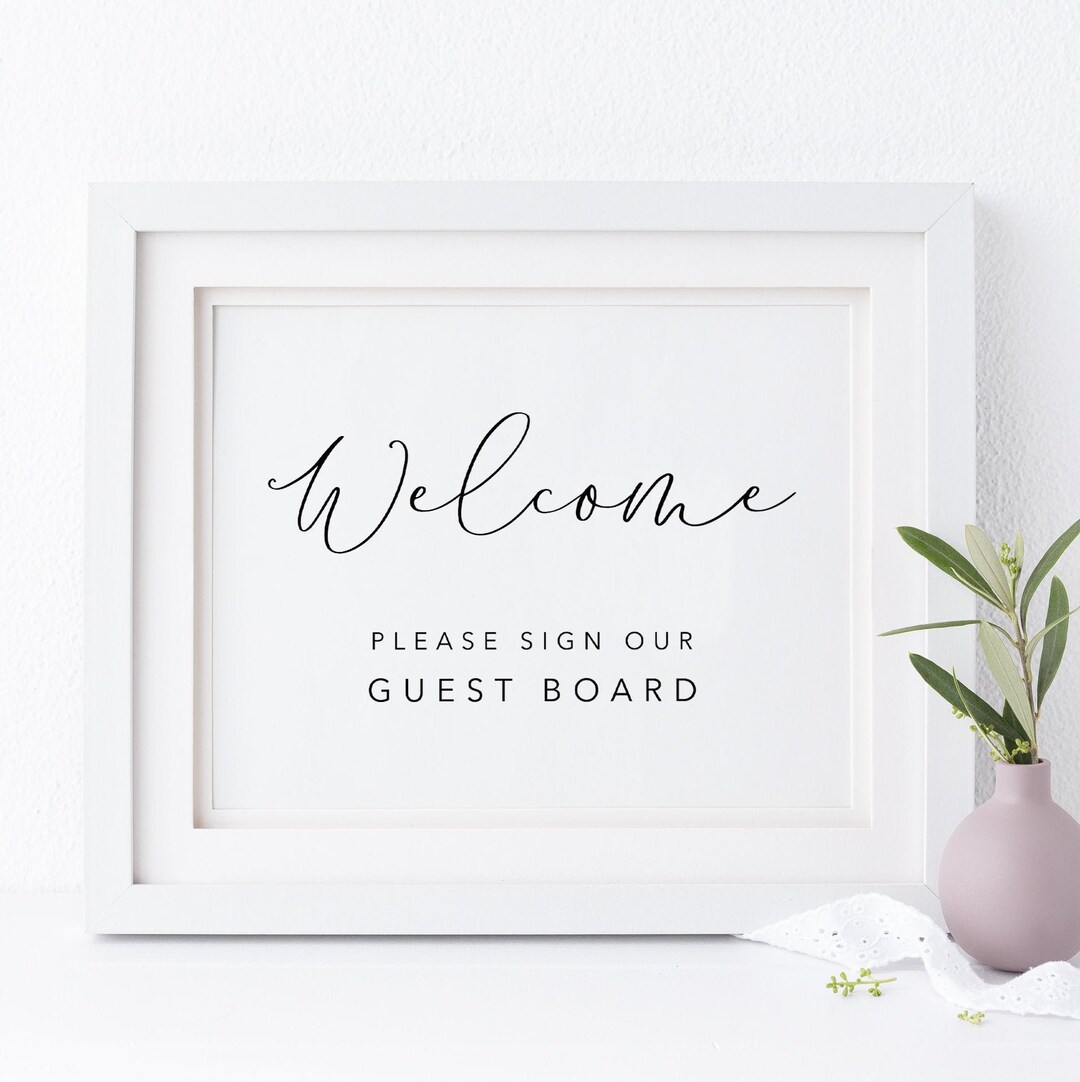 Welcome Please Sign Our Guest Board Wedding Sign (digital Download) - Etsy