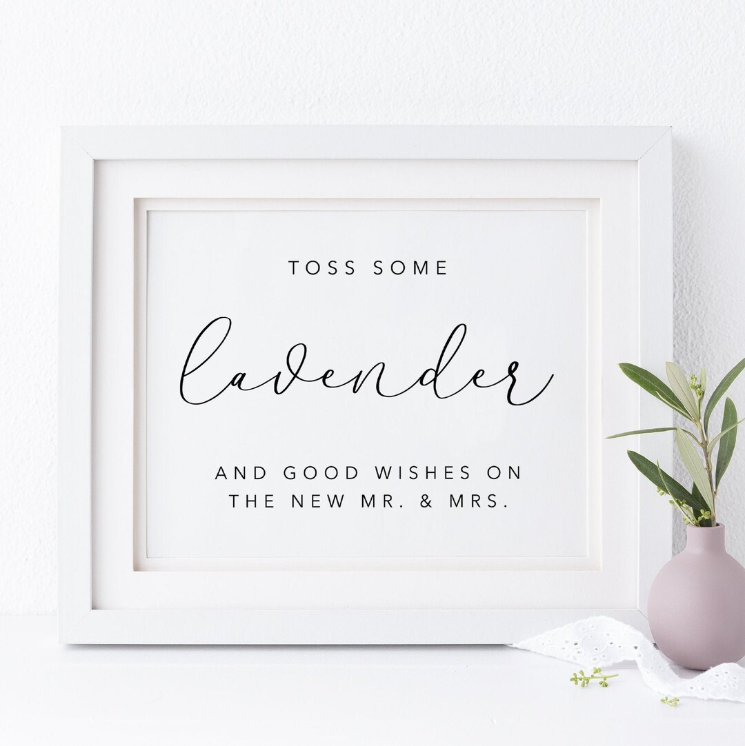 Toss Some Lavender Sign. Wedding Send Off. Wedding Lavender Confetti ...