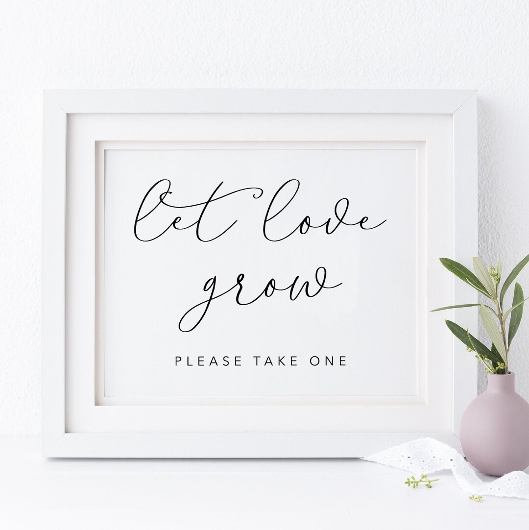 Let Love Grow Sign. Wedding Signs. Wedding Succulent Sign. Let Love ...