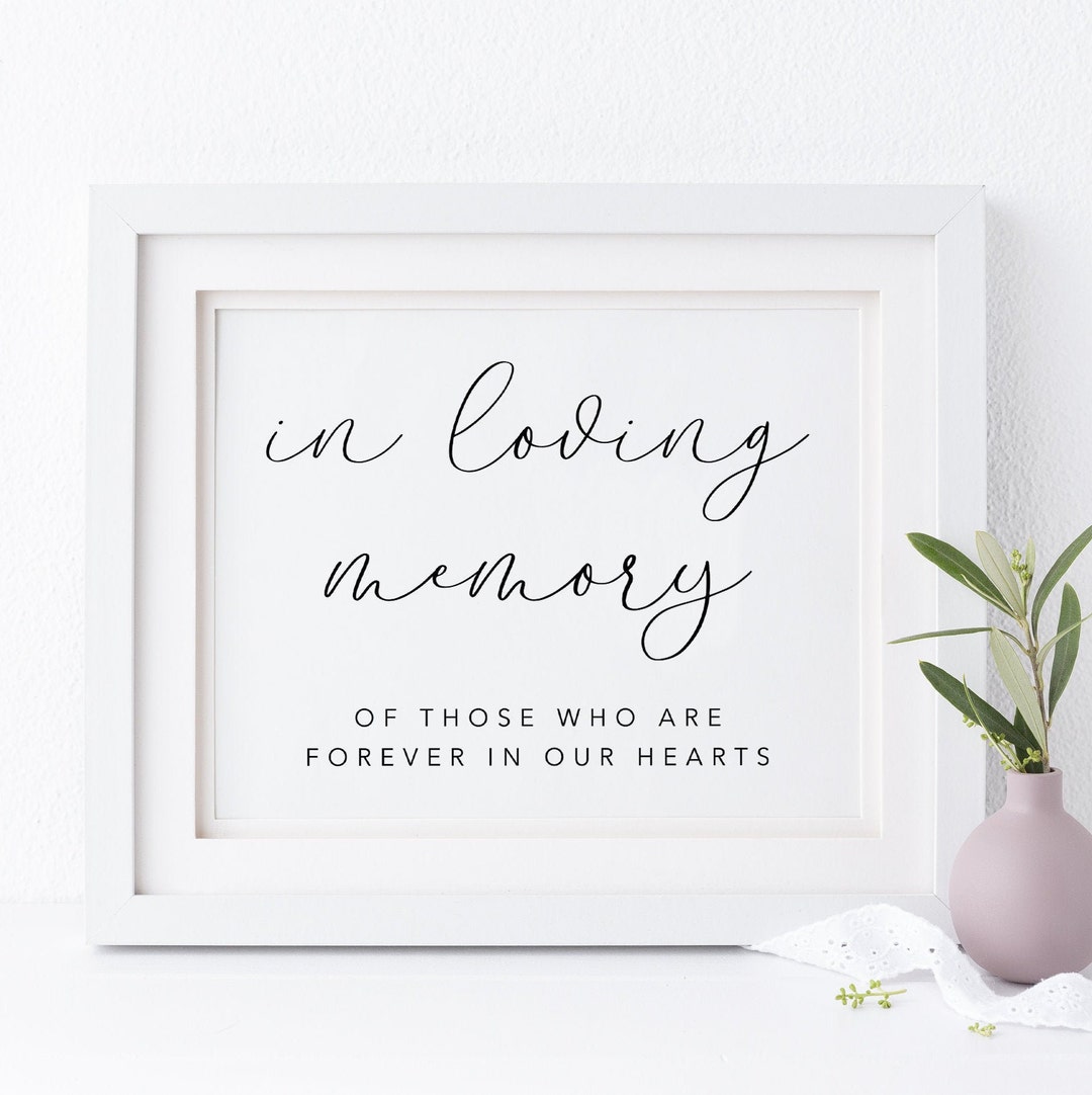 In Loving Memory Sign. Memory Table Sign. Memorial Printable. Memory ...
