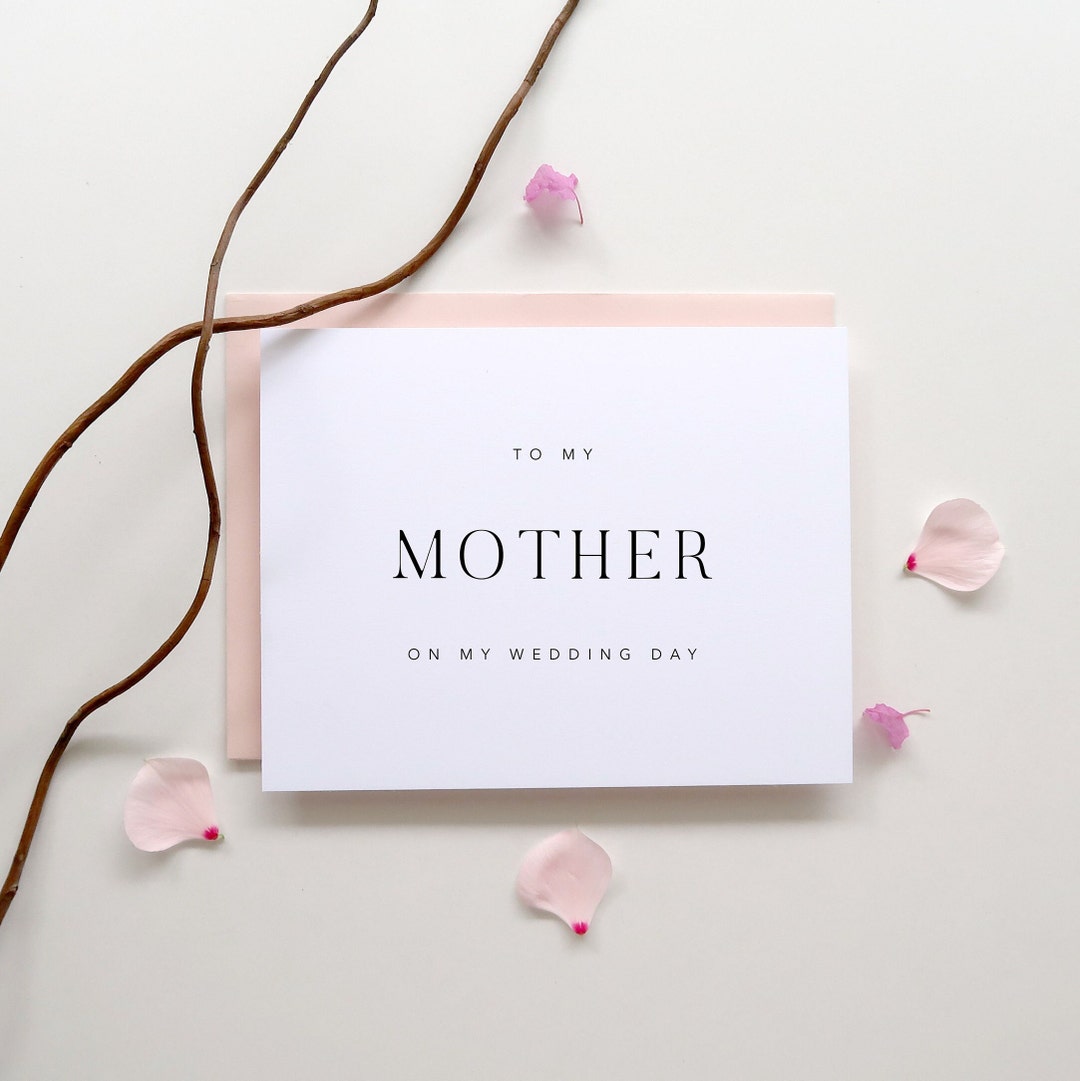 To My Mother on My Wedding Day. Dad Wedding Day Card. to My Mom Wedding ...