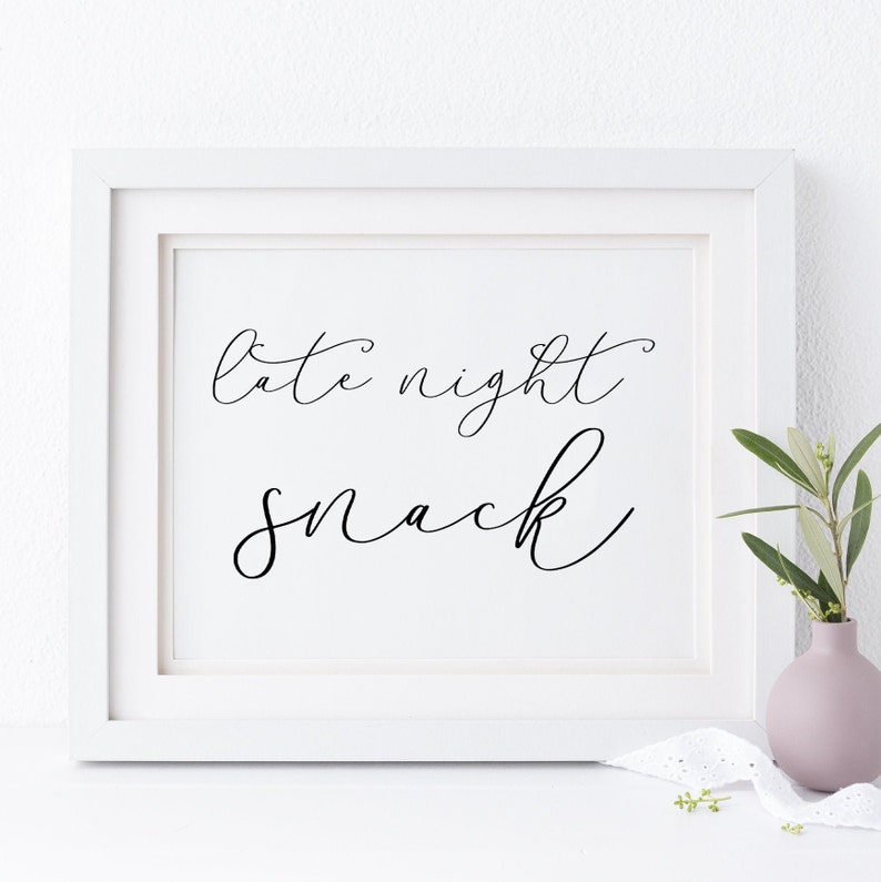 Late Night Snack Sign. Wedding Dessert Bar Sign. Wedding Snack Sign ...