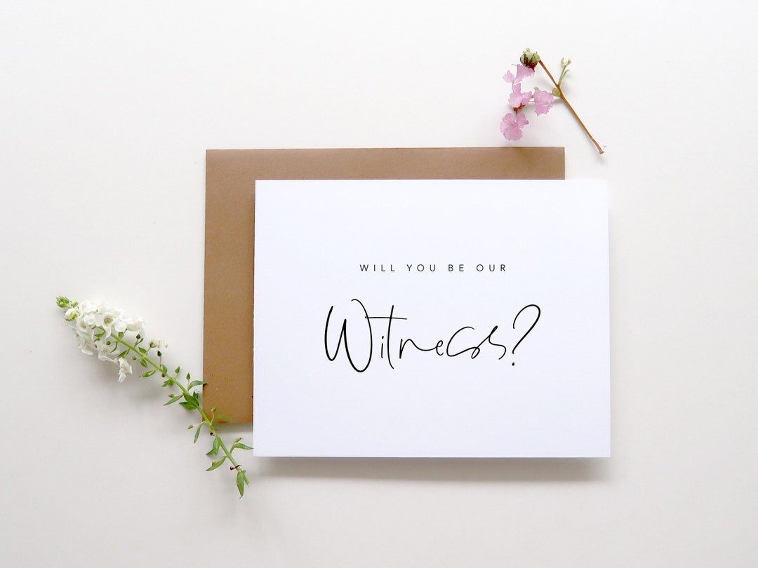 Will You Be Our Witness Card. Witness Wedding Card. Proposal Card ...