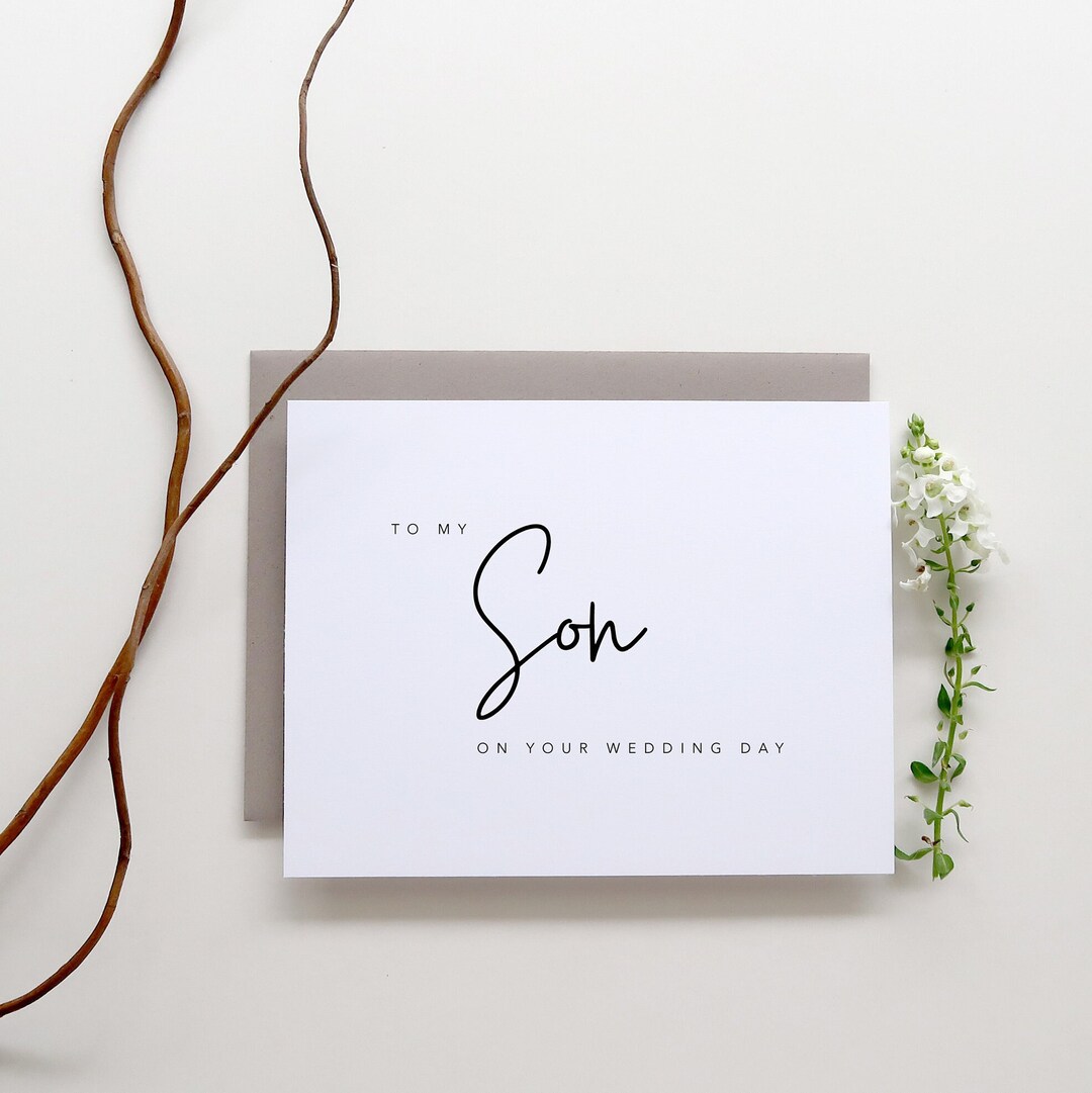 To My Son on Your Wedding Day. Son Wedding Day Card. Card for Son ...