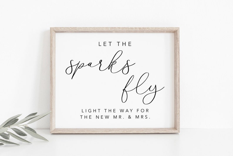 Let the Sparks Fly Sign. Wedding Sparkler Sign. Wedding Signs. | Etsy