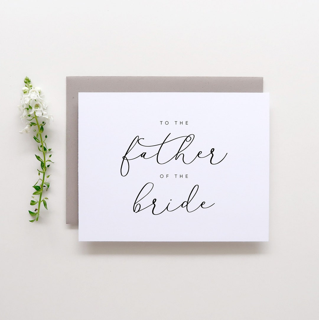 To the Father of the Bride. Father of the Bride Card. Dad in Law Card ...