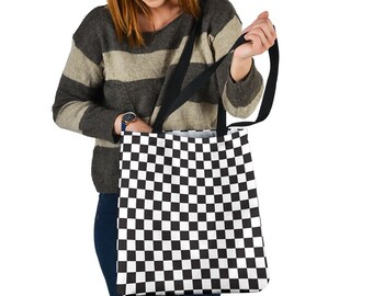Checkered Tote Bag - Etsy