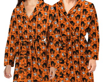 Cat Print Bathrobe - Etsy