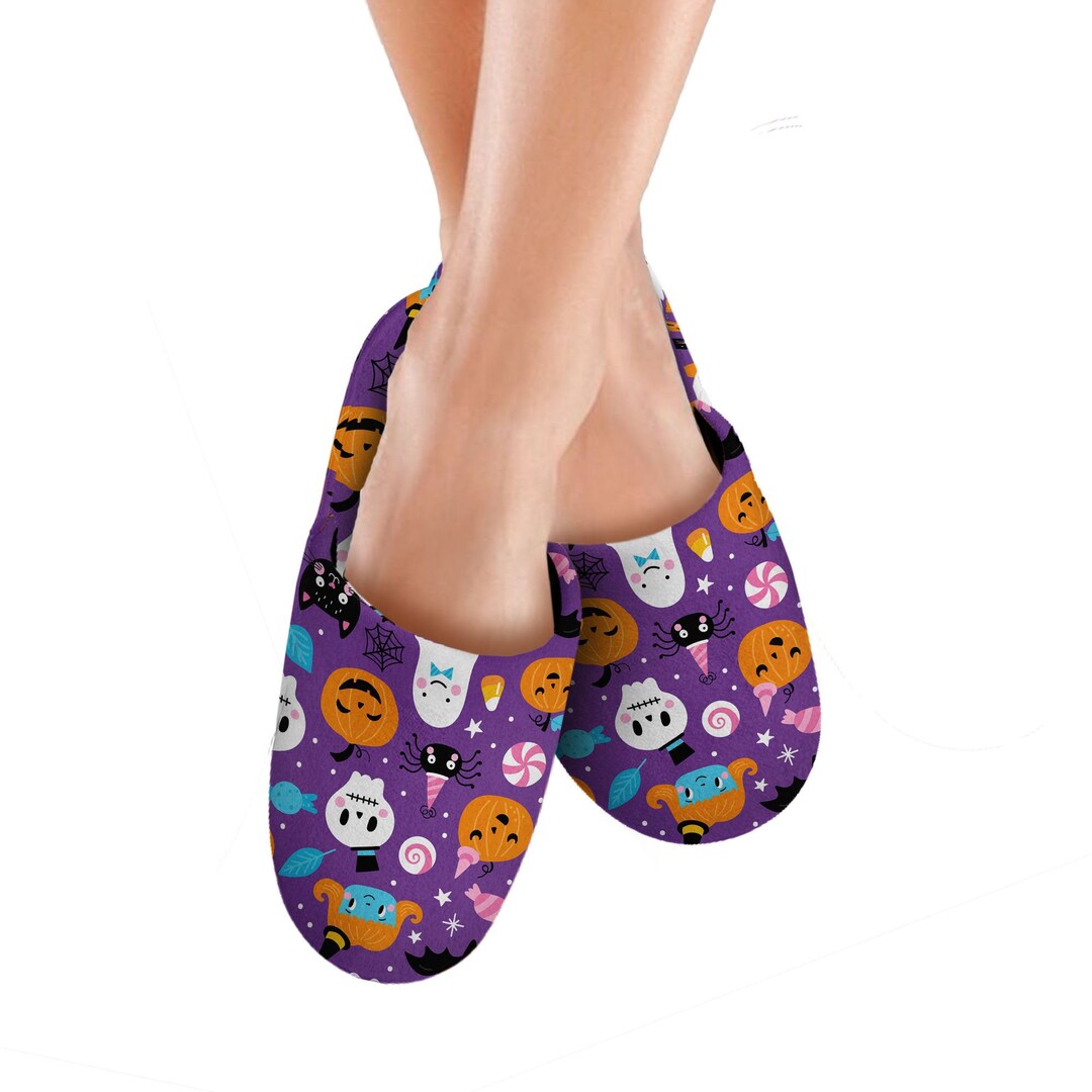 Halloween Slippers Halloween Pattern Slippers Cute Slippers for Women ...