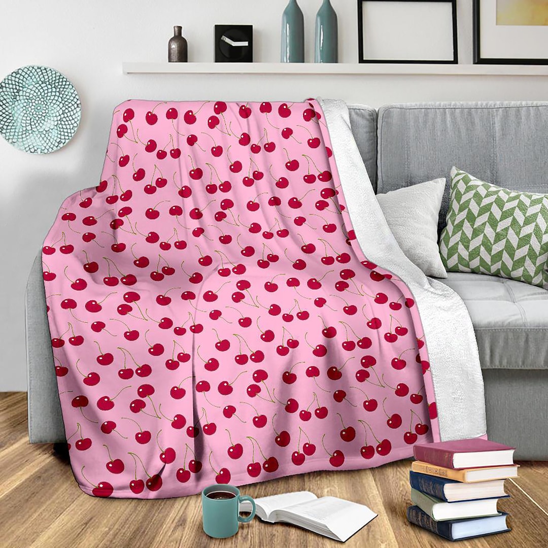 Cute Cherry Blanket Cherry Pattern Throw Blanket Cherry - Etsy