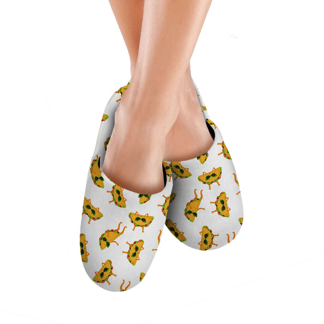 Taco Slippers Taco Pattern Slippers Cute Slippers for Women / Men ...