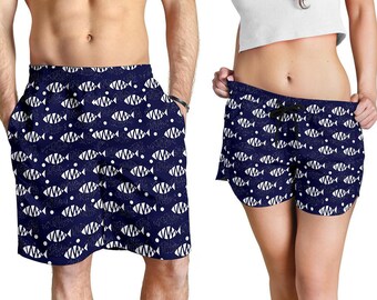 Fish Print Shorts - Etsy