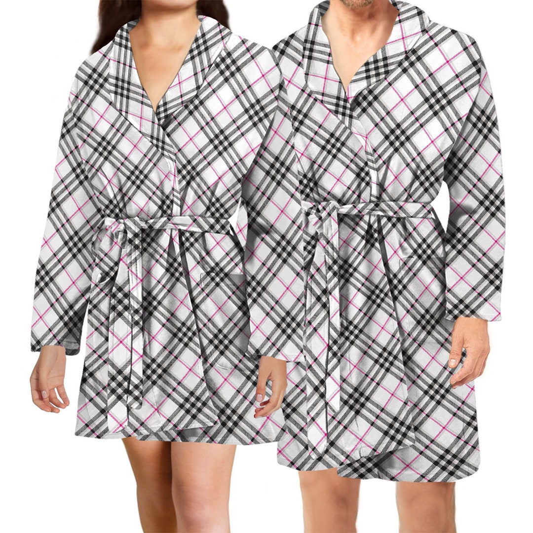 Houndstooth Bathrobe Houndstooth Pattern Robe for Women / - Etsy